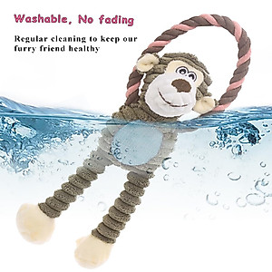 LWBMG Squeaky Plush Rope Dog Toys, Funny Dog Toy Stuffed Animal, Puppy Chew Toys for Teething, Tug of War Dog Toy with Interactive Thick Rope