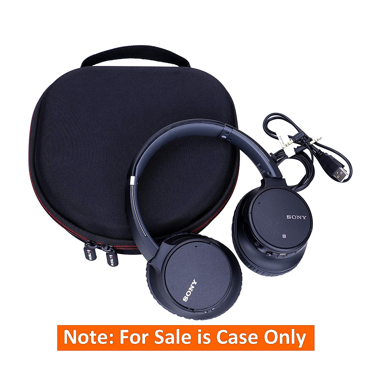 LTGEM Case Compatible with Sony WH-CH720N / WH-CH520 / WHCH710N / WH-CH510 Noise Canceling Headphones Over The Ear Headset, Black+Gray