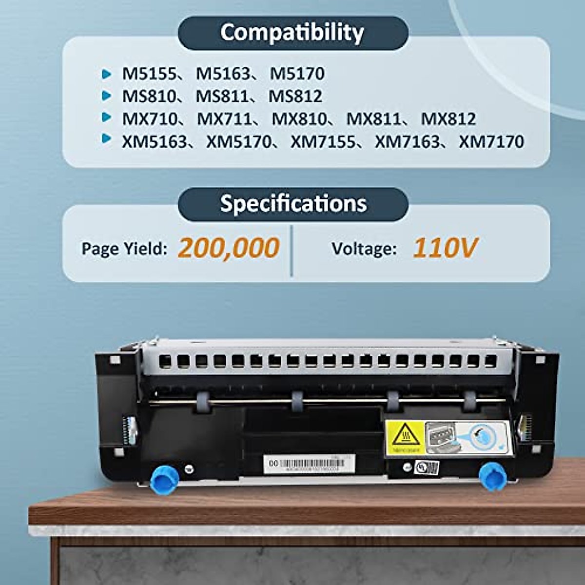 40X7743 Fuser Unit Compatible with Lexmark MS810 / MS811 / MS812 / MX710 / MX711 / MX810 / MX811 / MX812 Laser Printers (110V)