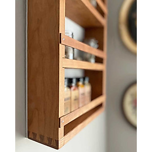 Mansfield Cabinet No. 105 - Solid Cherry Spice Rack Cabinet Tuscan Red