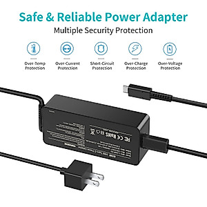 65W 20V 3.25A USB-C Power Adapter Charger for Dell XPS 12 13 9250/60 /70/80, Latitude 5290-2in1 5480 5580 7275 7280/90 7370/80/90 7480/90 and Other Type C Devices