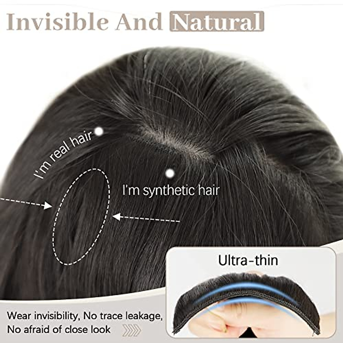 Sué Exquisite Dark Brown Hair Extensions Clip in Long Synthetic Hair Extensions 20 inches Thick Hairpieces for Women