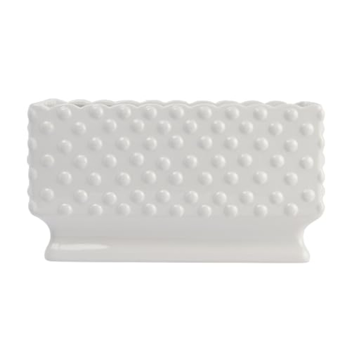 Creative Co-Op White Hobnail Rectangle Ceramic Planter