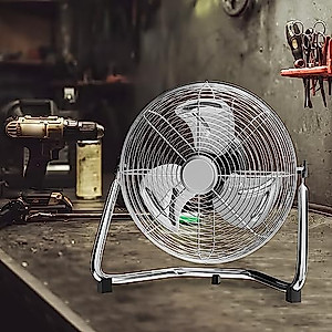 mollie 14 Inch High Velocity Fan Heavy Duty Metal Garage Floor Fan with 3 Speed Adjustable Tilt Portable Quiet Air Circulator for Home Bedroom Commercial Use 1243 CFM