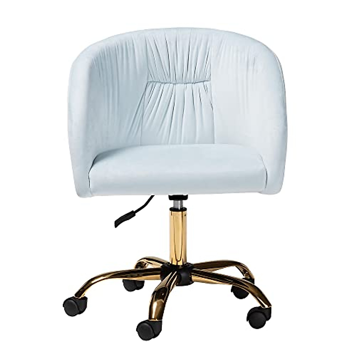 Baxton Studio Ravenna Office Chair, One Size, Aqua/Gold