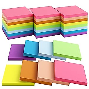 EOOUT 24 Pack Sticky Notes 3x3 Inches, Bright Colors Self-Stick Pads, Super Sticking Power Memo Pads, Easy to Post for Home, Office, Notebook, 84 Sheets/pad
