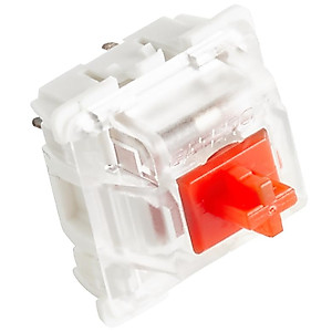 Gateron Linear Switches x Glorious 120 PCS - for Mechanical Keyboards, Gaming and Programming, 3-Pin, Transparent with Red Stem, LED-SMD Compatible