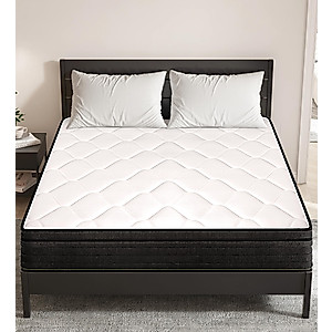 elitspace Queen Size Mattress,10 Inch Memory Foam Hybrid Queen Bed Mattresses in a Box Individual Pocket Spring Breathable Comfortable for Pressure Relief, CertiPUR-US,100 Nights Trial.