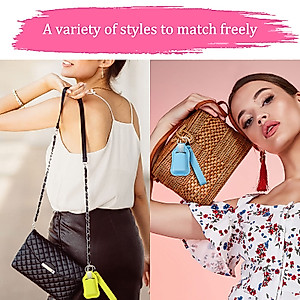 40 Pieces Travel Bottle Keychain Holders Includes 10 Lipstick Holder 10 Keychain Wristlet Lanyards 10 Lipstick Holder Keychain 10 Plastic Empty Bottles for Women Travelling, Large Size