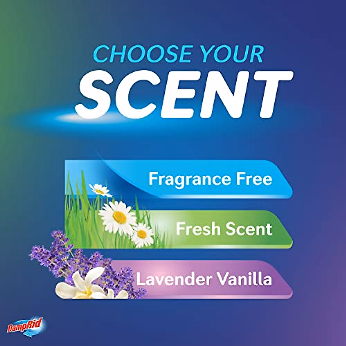 DampRid Lavender Vanilla Hanging Moisture Absorber, 16 oz., 3 Pack - Eliminates Musty Odors for Fresher, Cleaner Air, Ideal for Closet, 14% More Moisture Absorbing Power*