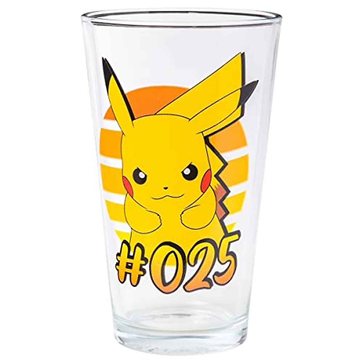 Silver Buffalo Pokemon Original Starters Charmander, Squirtle, Bulbasaur, and Pikachu 4pc. Pint Glass Set, 16 Ounces