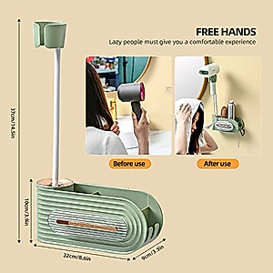 Hair Blow Dryer Holder Hair Dryer Rack-Save Space,Hair Dryer Wall Mount Hair Styling Care Tool Organizer-Bathroom Supplies Countertop Storage Stand, Multi-Functional Hair Rack Accessories