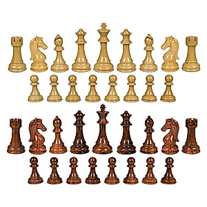 Piper High Polymer Weighted Chess Pieces with 3 Inch King and Extra Queens, Pieces Only, No Board