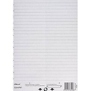 Rexel 78290 Crystalfile Classic Top Tab Inserts Paper, Pack of 50, White
