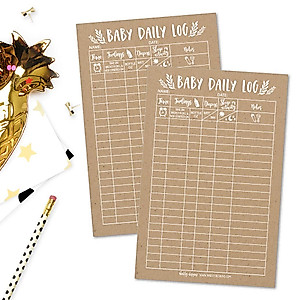 Newborn Baby Log Tracker Journal Book, Infant Daily Schedule, Feeding Food Sleep Naps Activity Diaper Change Monitor Notes For Babies, Mommy Nursing or Breastfeeding Record Tracking Chart 50 Sheet Pad