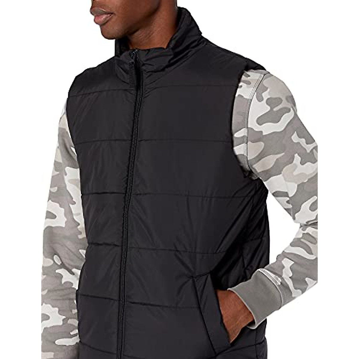 Amazon Essentials Men's Midweight Puffer Vest, Black, Medium