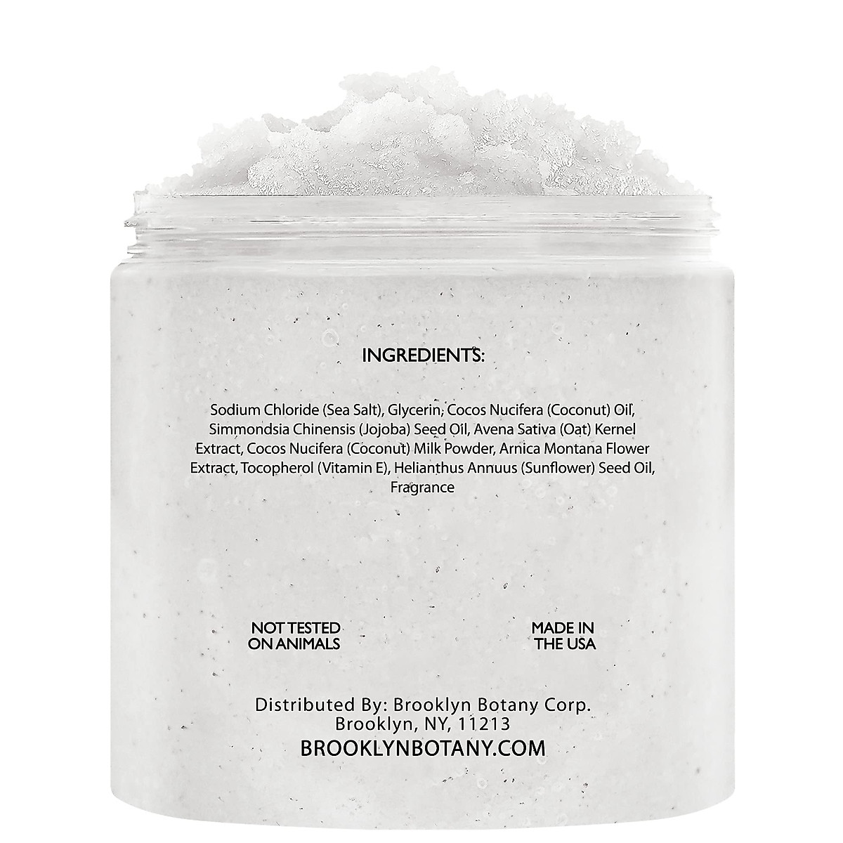 Brooklyn Botany Dead Sea Salt and Coconut Milk Body Scrub - Moisturizing and Exfoliating Body, Face, Hand, Foot Scrub - Fights Stretch Marks, Fine Lines, Wrinkles - Great Gifts for Women & Men - 10 oz