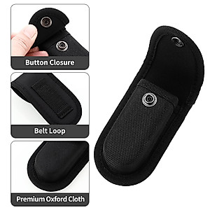 Nylon Pocket Knife Sheath, 4'' Multitool Pouch, Folding Knife Belt Sheath with Snap Closure and Vertical Carry Belt Loop, Multitool Case for Outdoor or Daily Use, Medium Size