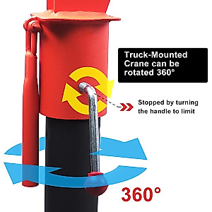 1100lb Folding Truck-Mounted Bed Crane Hoist Lift Pickup Electric Winch 2500 lb 12V, Painted Steel Pickup Truck Jib Cranes 360 Swivel (2500 Davit Crane)