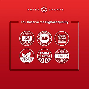 NutraChamps Korean Red Panax Ginseng Capsules | Extra Strength Ginsenosides for Energy, Focus, Performance, Vitality & Immune Support | Korean Red Ginseng Root Extract Powder Supplement | Vegan Pills