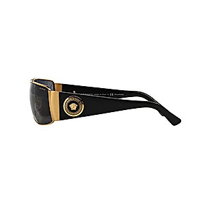 Versace Man Sunglasses Gold Frame, Dark Grey - Polar Lenses, 63MM