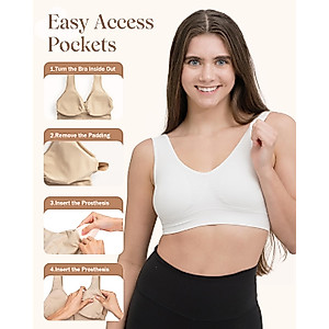 Coobie Seamless Comfort Bra,White,X-Large