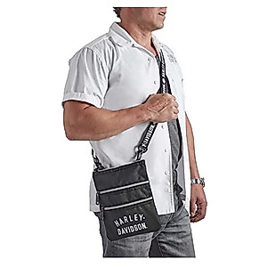 Harley-Davidson Women's Rubber H-D Crossbody Sling Purse - Black/Off White