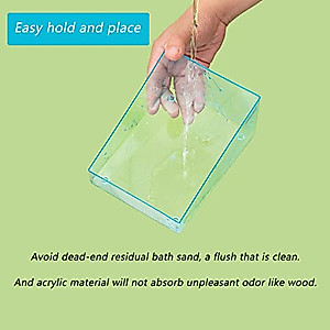 Acsist Hamster Sand Bath Container Acrylic Sand-Bath Box Guinea Pigs Bathroom Shower Toilet Digging Sand Small Animals Bathtub for Gerbil Guinea Pig Hedgehog(Pink)