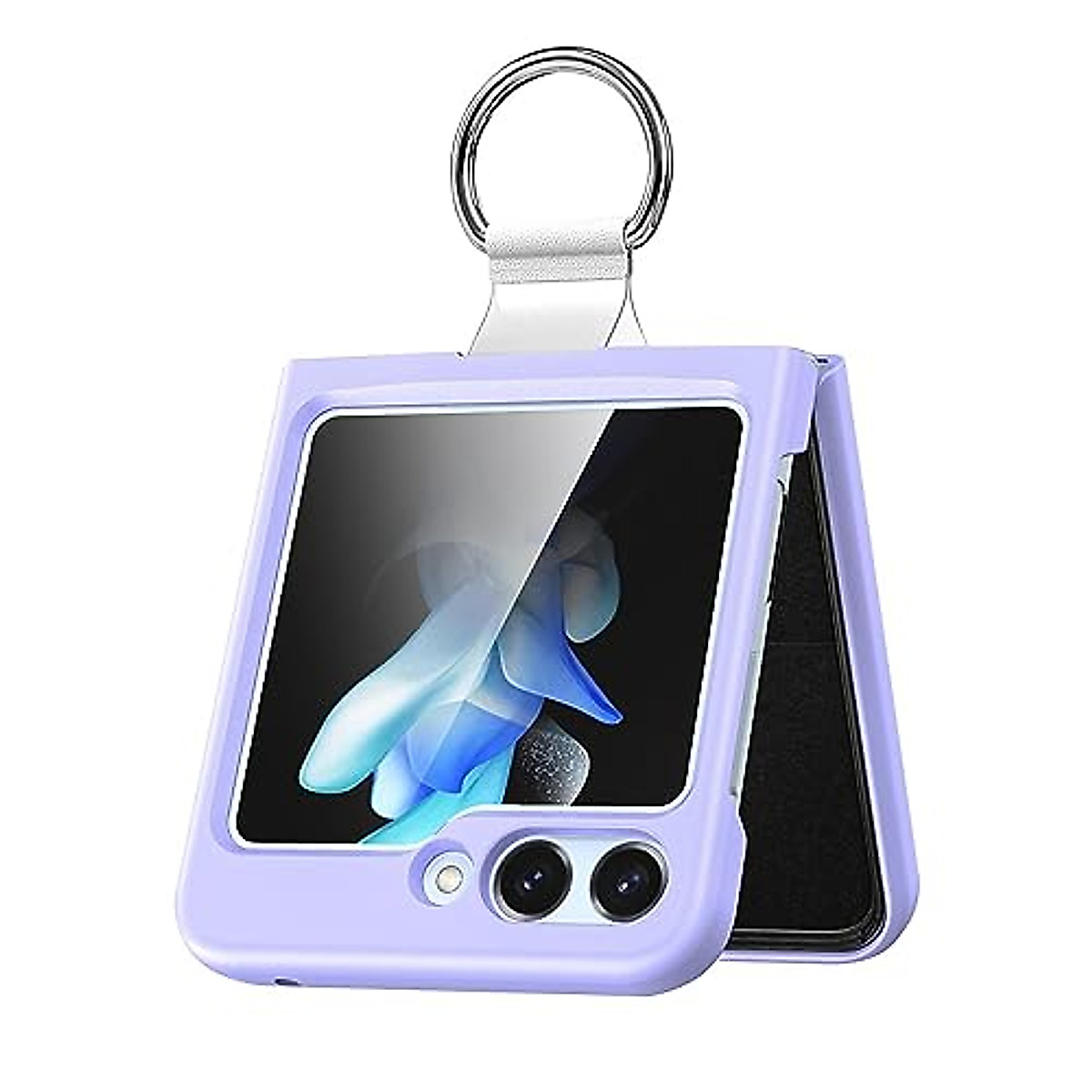 KALKIAM Compatible for Samsung Galaxy Z Flip 5 Case | Premium Hard PC Slim Phone Case with Kickstand Ring | 360° All-Round Protective Case Cover for Galaxy Z Flip 5 Purple