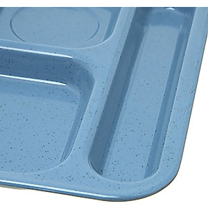 Carlisle FoodService Products Right-Hand Heavyweight 6-Compartment Melamine Tray 10" x 14" - Sandshade