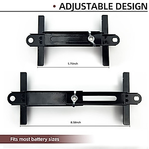 Adjustable Battery Hold Down, Battery Hold Down Bracket, Universal Battery Crossbar with L Bolt, Car Crossbar Battery Fixing Holder, Battery Tie Down Kit for Car SUV (Bolt Length 27cm/10.63inches)