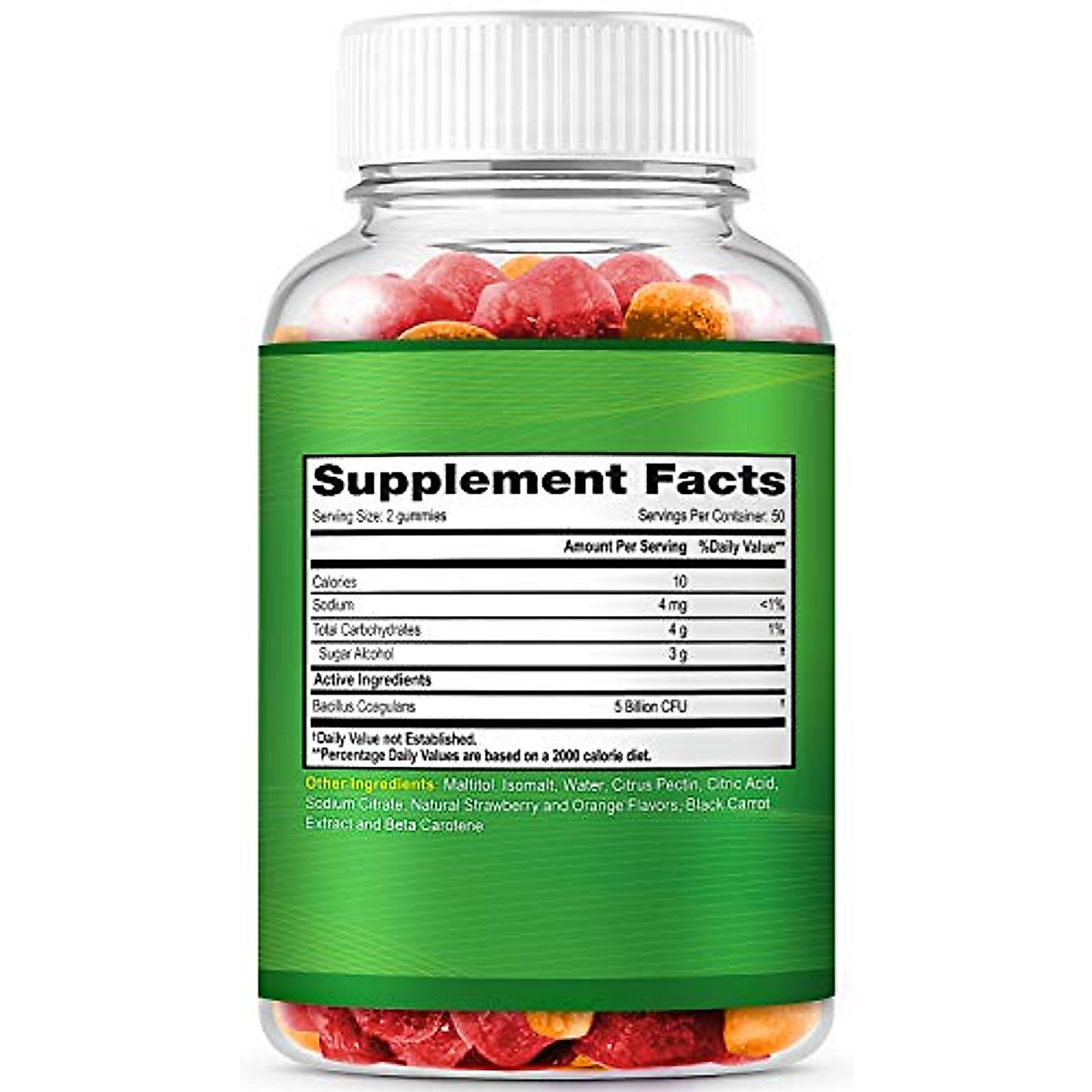 Probiotic Gummies for Adults and Kids Max Strength 5 Billion CFU | Organic Sugar Free Gummies for Digestive Health | 100 Count Vegan Gluten Free Chewable Probiotics Gummies for Men Women and Children