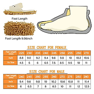 Liitrton 1 Pair Washable Mop Slippers Shoes Microfiber Chenille Reusable Dust Dirt Hair Cleaner for Office House Polishing Cleaning (Beige)