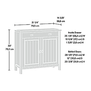 Sauder Costa Library Base, L: 31.30" x W: 14.41" x H: 30.00", Coffee Oak finish