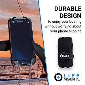 Life Mounts - Boat Mounted Cell Phone Holder - Secure Your Phone While Out On The Water - Holds Most Current Smartphones - Hands Free Calling, Music and Maps