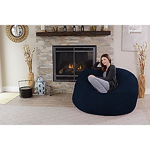 Chill Sack Bean Bag Chair: Giant 5' Memory Foam Furniture Bean Bag - Big Sofa with Soft Micro Fiber Cover - Navy