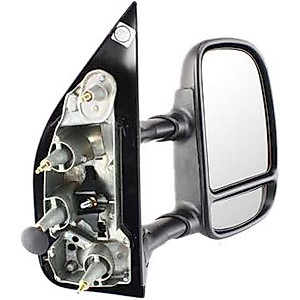 GO-PARTS - Towing Mirror for Ford Econoline Van 2003-2014, Right (Passenger), Manual Adjust and Folding, Non-Heated, Textured, Without Auto-Dimming, Blind Spot Detection, Memory & Signal Light,