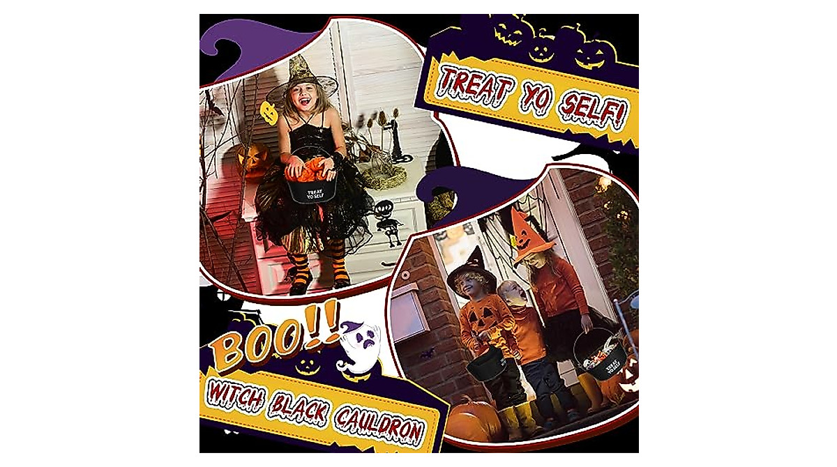 Uiifan 9 Inch Witch Cauldron for Halloween Decor