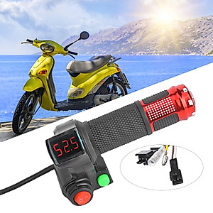 1 Pair E-Bike Thumb Throttle, Universal LED Voltage Display Throttle for 12-99V Ebike Scooter Throttle Ebike Ebike Throttle with Reverse Electric Scooter Grips