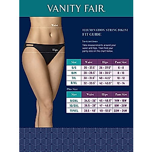 Vanity Fair Women's Illumination String Bikini Panties, Silky Stretch & Satin Trim, Totally Tan, 8