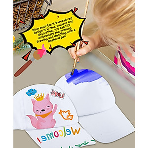 SGBETTER 40 Pcs White Baseball Hats DIY Painting Baseball Caps Adjustable Plain Blank Cap for Adult Kids Outdoor Sports Running Camp