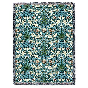 Pure Country Weavers William Morris Hyacinth Blanket XL - Arts & Crafts - Gift Tapestry Throw Woven from Cotton - Made in The USA (82x62)