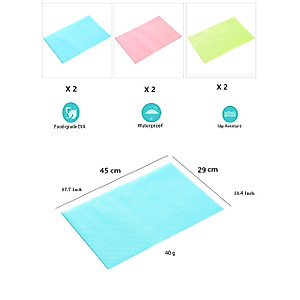 6 Pcs Refrigerator/Shelf Liner Refrigerator mats Cabinet Liner Shelf Liners for Kitchen cabinets Refrigerator Shelf Liners for Glass Shelves Plastic Shelf/Drawer Liner