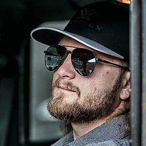 STNGR Aviators Sunglasses (Black, Smoke)