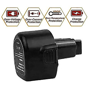 VANON [Upgrade to 4800mAh DW9062 Ni-MH Replace for Dewalt 9.6V Battery DW9061 DW926 DC750KA DW955K DW955 DW926K-2 DW926K DW902 DW050 DE9062 DE9061 DE9036 DW955K-2 DW050K(2Pack, Black)