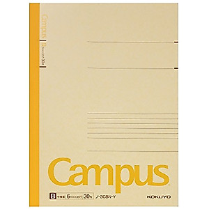 Kokuyo Campus Notebook, B 6mm(0.24in) Ruled, Semi-B5, 30 Sheets, 35 Lines, Pack of 5, 5 Colors, Japan Improt (NO-3CBNX5)