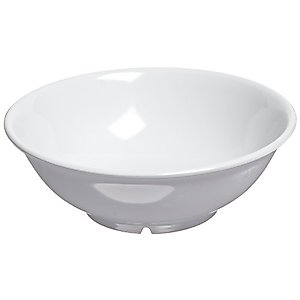 Carlisle FoodService Products Plastic Serving Bowl, Footed Bowl for Restaurants, Hospitals, 36 Ounces, White, (Pack of 12)