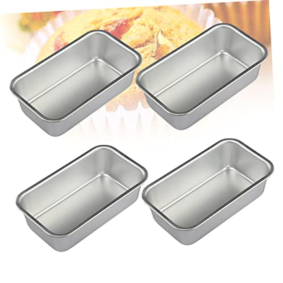 Hemoton 4pcs Bread Baking Tool Loaf Baking Pan Bread Loaf Pans Cookie Tray Metal Dies Mini Loaf Pan Cake Baking Tray Bread Baking Tray Kitchen Supplies Mold Bakeware Cheese Rectangle Cake