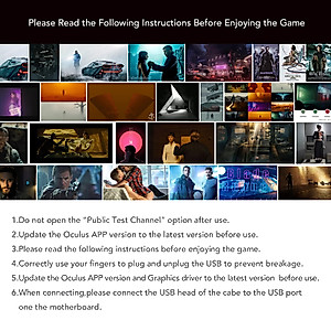 CABLETIME Link Cable Compatible for Oculus Quest 2 16FT, VR Headset Cable Fast Charing & PC Data Transfer USB C 3.2 Gen1 Cable for VR Headset and PC Gaming