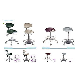 Micro Fiber Leather Standard Foot-Controlled Saddle-1 Doctor's Stool Mobile Chair
